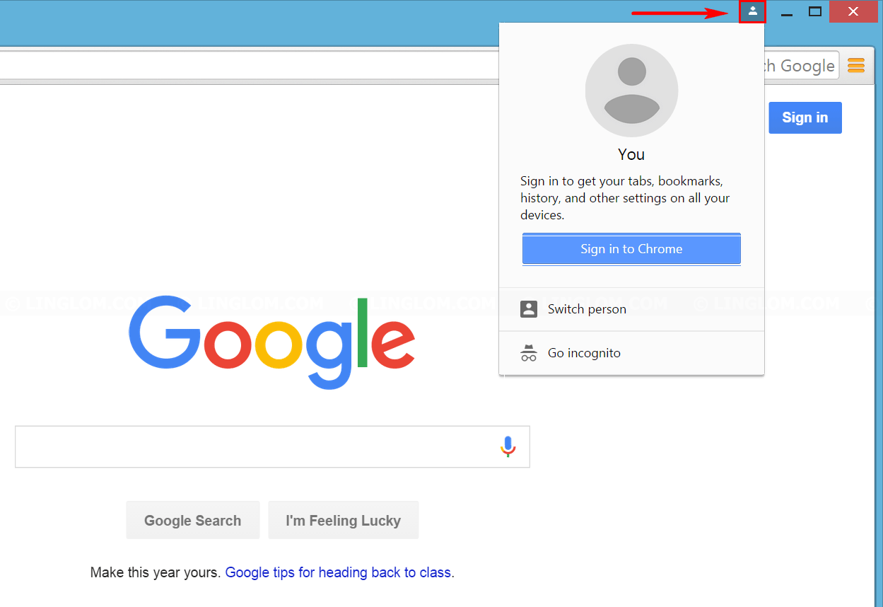 Disable Google Chrome avatar menu - Linglom.com Disable Google Chrome avatar menu - Linglom.com