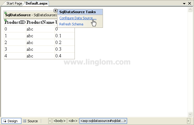 Accessing Sql Server On Aspnet Using Sqldatasource Part 1 Update