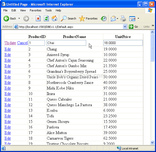 Accessing Sql Server On Aspnet Using Sqldatasource Part 1 Update