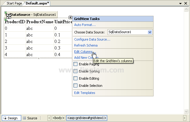 Accessing Sql Server On Aspnet Using Sqldatasource Part 1 Update
