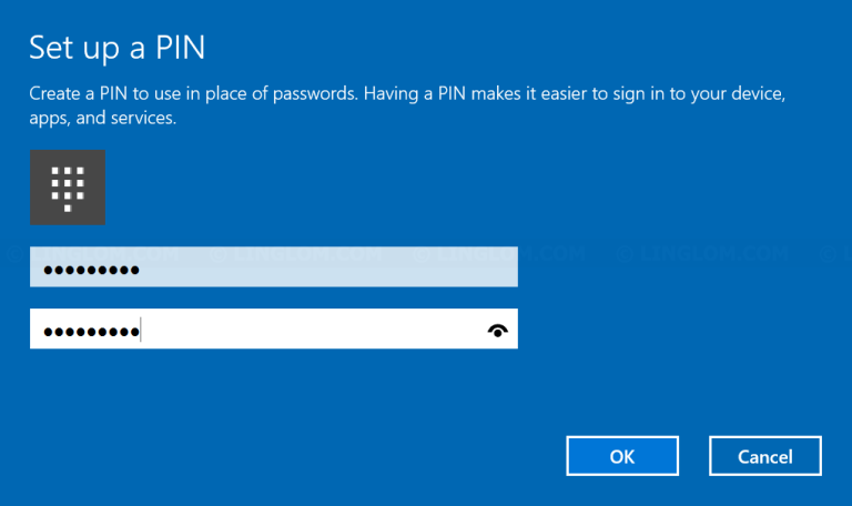 Sign in Windows 10 with PIN - Linglom.com