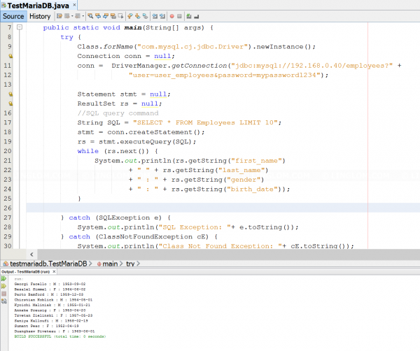 Accessing Mariadb On Netbeans 82 Using Jdbc Part 3 Perform Sql Operations